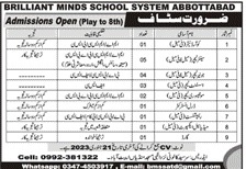 Brilliant Model School System announces Teaching Jobs 2026